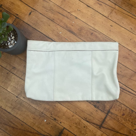 Bags | Vintage Cream Leather Clutch Bag | Poshmark